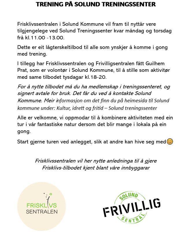 Komme i gang med trening? - Solund kommune